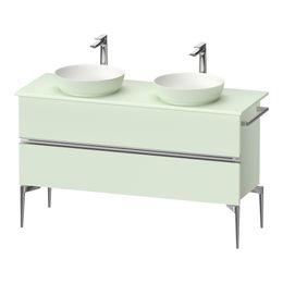 Duravit Konsolen-Waschtischunterbau bodenstehend Sivida gr&uuml;n m, 131,5x54,8x47,5cm, 2 SBK, G chr (SV4661010HH0000)