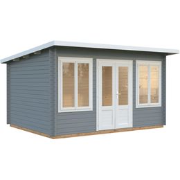 Gartenhaus Palmako "Lisa", hellgrau, wei&szlig;, Fu&szlig;boden im Gartenhaus, ohne Dacheindeckung, Massivholz, Gartenh&auml;user, Gartenhaus, verschiedene Farben
