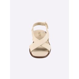 Heine Damen Sandale, Gr. 39, beige, Leder, Schuhe