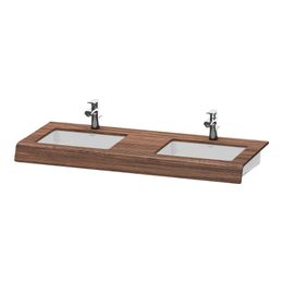 Duravit Waschtisch-Konsole DuraStyle 80-200x55x10cm, 2 Ausschn, Nussb dunkel (DS829C02121)