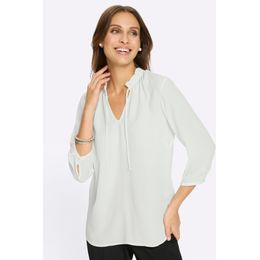 Lady Damen R&uuml;schenbluse, wei&szlig;, Gr. 42, unifarben, 100% Polyester, Blusen