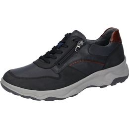 Waldl&auml;ufer WALDL&Auml;UFER Herren Sneaker "H-MAX", Gr. 12,5, blau, Nappaleder, Nubukleder, Schuhe, Bequemschuh, Halbschuh, Schn&uuml;rschuh in Komfortweite H = sehr weit