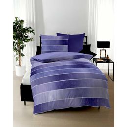 Wendebettw&auml;sche Kaeppel "TIMELESS 100% Baumwolle", lila (violett), B/L: 200cm x 200cm, 1 Stk., 2 Stk., Feinbiber, B/L: 80cm x 80cm & 80cm x 80cm, 3 Stk., Feinbiber, Obermaterial: 100% Baumwolle, Bettw&auml;sche, Wendebettw&auml;sche, mit breiten Streifen, Wendeoptik, Markenrei&szlig;verschluss