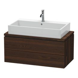 Duravit Waschtischunterschrank Compact L-Cube 92x47,7cm, Nussb geb., f Kons, 2 Schub. (LC580806969)