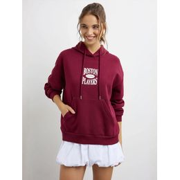 Hiccup Sweatshirt Damen Gr&ouml;&szlig;e M/L burgunder / wei&szlig;