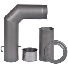 Ofenrohr FIREFIX, grau, B:15,4cm H:59,5cm L:48,5cm, Stahlblech, Rohre, Stahlblech, mit Verl&auml;ngerung