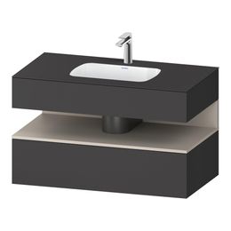 Duravit Einbauwaschtisch-M&ouml;bel-Set Qatego 100x55x60cm, Tau m/Grap ma, Konsolen-Waschtischunterbau (QA4786091490000)