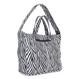 Shopper French Connection "Strandtasche, Sommertasche, Badetasche", Damen, Gr. B/H/T: 39cm x 34cm x 16cm, schwarz, wei&szlig;, Stoff, Textil, gemustert, Taschen Shopper, Schultertasche, Handtasche, Einkaufstasche, Tragetasche VEGAN