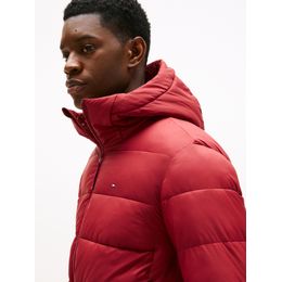 Tommy Hilfiger Herren Steppjacke "MID WEIGHT HOODED JACKET", rot, Gr. S, unifarben, Web, Obermaterial: 100% Polyamid, Jacken, Winterjacke,