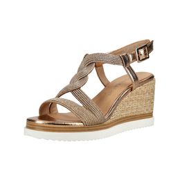 REGARDE LE CIEL Damen Keilsandalette "Regarde Le Ciel Sandalen Leder", Gr. 40, beige, Leder, Schuhe