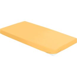 Spannbettlaken Bierbaum "Jersey", braun (honig), 1 Stk., Jersey, 90-100x190-220 30cm, Jersey, Obermaterial: 95% Baumwolle, 5% Elasthan, Bettlaken, Spannbettlaken, 95 % Baumwolle und 5 % Elasthan f&uuml;r optimale Weichheit und Dehnbarkeit
