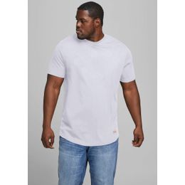Jack & Jones PlusSize T-Shirt "NOA TEE", Jungen, Gr. 5XL, wei&szlig;, Single Jersey, Obermaterial: 100% Baumwolle, JACK & JONES PLUSSIZE, unifarben, Basic, normal normal, Rundhals, Shirts T-Shirt, mit abgerundetem Saum, bis Gr&ouml;&szlig;e 6XL