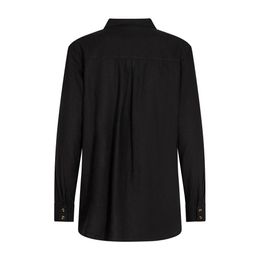 Freequent Damen Hemdbluse "FQLAVA-SH-SIMPLE", schwarz, Gr. S, unifarben, Web, Obermaterial: 55% Leinen, 45% Viskose, Blusen, aus Leinenmix, mit