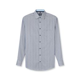 OLYMP Herren Businesshemd "OLYMP Luxor, Modern Fit, New Kent mit extra langem Arm", grau, Gr. 45, 100% Baumwolle, Hemden
