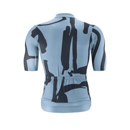 Gonso Herren Radtrikot "Road Jersey Print M", blau, Gr. S, 86% Polyester, 14% Elasthan, Trikots, Herren Fahrradtrikot, modernes Trikot mit 3-teiliger