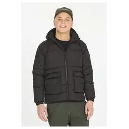 Outdoorjacke LES'ARCS "Mackod", Kinder, Gr. 176, schwarz, 100% Polyamid, unifarben, normal, ohne Ausschnitt, Jacken Outdoorjacke, mit wasserabweisender Beschichtung