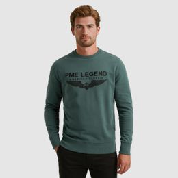 PME-Legend PME LEGEND Herren Sweatshirt "Crewneck soft terry with logo", gr&uuml;n, Gr. L, bedruckt, Sweatware, Obermaterial: 100% Baumwolle, Sweatshirts, mit Logo