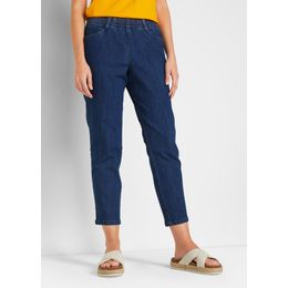 bonprix Damen Straight-Jeansblau denim, schwarz, Gr. 52, Denim/Jeans, Obermaterial: 97% Baumwolle, 3% Elasthan, Jeans, gerades Bein, mit erh&ouml;htem