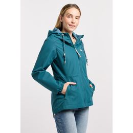 Ragwear Damen Parka "DANKKA", gr&uuml;n, Gr. M, unifarben mit Farbeinsatz, Web, Obermaterial: 100% Polyester, Jacken, Mit Kordelzug, gebl&uuml;mtem Futter und
