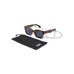Sonnenbrille Urban Classics "Urban Classics Unisex Sunglasses Poros With Chain", Damen, amber, Sonnenbrillen Sonnenbrille