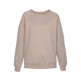 Lascana Damen Sweatshirt, Gr. 36, braun, Sweatware, Obermaterial: 100% Baumwolle, Strukturmuster, Basic, Sweatshirts, aus organischer Baumwolle,