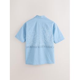 next Hemd 'Hokusai' Herren Gr&ouml;&szlig;e XL himmelblau / wei&szlig;