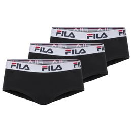 Fila Damen Retro Pants "WOMAN CULOTTE", Gr. M, schwarz, Obermaterial: 95% Baumwolle, 5% Elasthan, bedruckt, unifarben mit Farbeinsatz, Unterhosen,