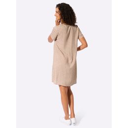 Casual Looks Damen A-Linien-Kleid "Webkleid"camel, ecru, bedruckt, Gr. 44, gemustert, 100% Viskose, Kleider