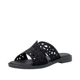 Remonte Damen Pantolette, Gr. 36schwarz, Textil, Basic, Schuhe, Sommerschuh mit Glitzersteine und Feel Soft-Ausstattung