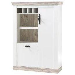 Kommode Home Affaire "Florenz", wei&szlig; (pinie wei&szlig;), B:105cm H:146cm T:37cm, Sideboards, Kommode, im romantischen Landhaus-Look, Breite 105 cm