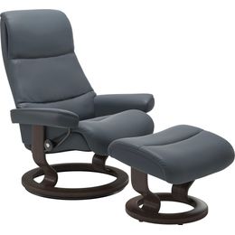 Relaxsessel stressless "View", blau (atlantic blau batick), B:91cm H:109cm T:83cm, Leder BATICK: BATICK ist ein leicht korrigiertes, durchgef&auml;rbtes und genarbtes M&ouml;belleder, bei dem die meisten Unebenheiten und Spuren in der Regel entfernt wurden.;Leder PALOMA: PALOMA ist ein durchgef&auml;rbtes Semianilin-M&ouml;belleder mit nat&uuml;rlicher Narbung.;ROHLEDER Stoff Q2 FARON: Ein fester zuverl&auml;ssiger Boucl&eacute; mit 