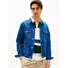 Jeansjacke Tommy Hilfiger "REGULAR TRUCKER", Herren, Gr. L, ike blau, Denim/Jeans, Obermaterial: 100% Baumwolle, regular fit normal, 1-Knopf-Manschette, Jacken Jeansjacke, Icon Denimjacket Jeansjacke im klassischen Schnitt