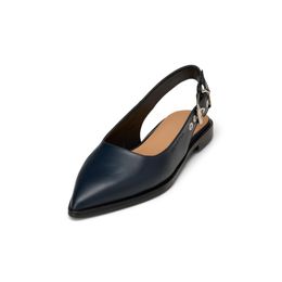 Marc O'Polo MARC O'POLO Damen Ballerina "mit verstellbarem Riemen", Gr. 36true navy, Obermaterial: 100% Leder, unifarben, Schuhe