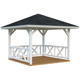 Holzpavillon Palmako "Betty", wei&szlig;, B/H/T: 386cm x 323cm x 386cm, Pavillons, BxTxH: 386x386x323 cm