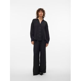 V&eacute;ro Moda VERO MODA Damen Langarmbluse "VMMELANEY QUEENY LS SHIRT WVN NOOS", schwarz, Gr. XS, unifarben, Web, Obermaterial: 100% Polyester, Blusen, Kunstfaser,