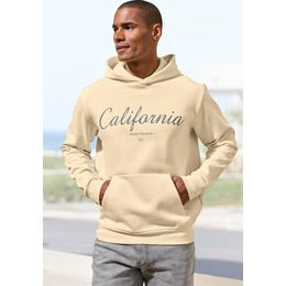 John Devin Herren Hoodie, beige, Gr. L, unifarben, angeraute Sweatware, Obermaterial: 60% Baumwolle, 40% Polyester, Sweatshirts, Sweatshirt mit