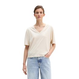 Marc O'Polo MARC O'POLO Damen T-Shirt "mit angeschnittenen &Auml;rmeln", beige, Basic, Gr. XXS, unifarben, Obermaterial: 67% Lyocell, 33% Baumwolle, Shirts