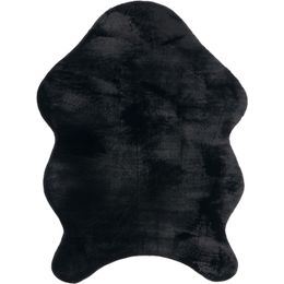 Fellteppich Paco Home "Pelt 640", schwarz, B:80cm H:16mm L:120cm, Polyester, Teppiche, Fellteppich, Kunstfell, Uni Farben, sehr weicher Flor