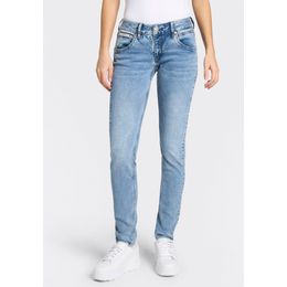 Slim-fit-Jeans Herrlicher "Touch Slim Denim", Damen, Gr. 29, L&auml;nge 32, after rain, Denim/Jeans, Obermaterial: 78% Baumwolle, 19% Polyester, 3% Elasthan, skinny fit lang, Jeans Slim-fit-Jeans, mit besonderer Nahtf&uuml;hrung