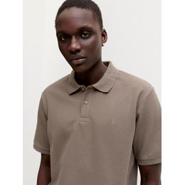 Jack & Jones JACK & JONES Herren Poloshirt "JJEAUSTIN POLO SS NOOS", braun, Gr. S, bestickt, unifarben, Jersey, Obermaterial: 58% Polyester, 40% Baumwolle, 2%
