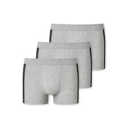 Boxer Schiesser "95/5", Herren, Gr. 4, grau (202, grau), Single Jersey, Obermaterial: 95% Baumwolle, 5% Elasthan, eng, Unterhosen, mit softem, tonalem Bund, kontraststarke Seitenstreifen