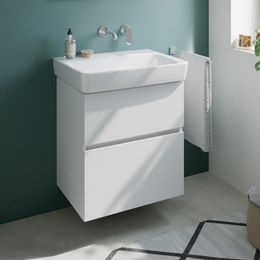 Geberit Renova Plan Waschtisch, evineo ineo5 evo Unterschrank B: 65 cm, 2 Ausz&uuml;ge, mit Griffmulde,, 501643001+BE0986WH,