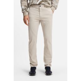 BOSS Orange Herren Chinohose "Slim-fit", beige, Gr. 33, unifarben, Web, Obermaterial: 97% Baumwolle, 3% Elasthan, Hosen, Aus komfortabler
