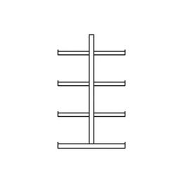 META Kragarmregal Anbau IPE120 doppelseitig 2500 x 1000 x 1000 mm Enzianblau + 8 Armen je St&auml;nder (75038)