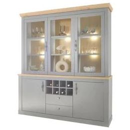 Buffet Home Affaire "CHAMBORD", grau (lichtgrau), B:183cm H:206cm T:44cm, Schr&auml;nke, Buffet, Breite ca. 183 cm