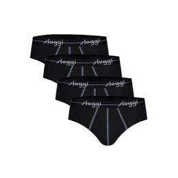 Sloggi Herren Slip "Slip Start midi C4P box 4er Pack", Gr. XXL, schwarz, Obermaterial: 96% Baumwolle CO. 4% Elasthan EL., Unterhosen