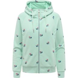 Ragwear Damen Kapuzensweatjacke "Fllawia Shells", gr&uuml;n, Gr. XL, Sweatware, Material: 70% Baumwolle, 30% Polyester, Sweatjacken, L&auml;ssige Sweatjacke