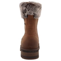 Mustang Shoes Damen Winterstiefelette "Darleen", Gr. 38, braun, Lederimitat, Textil, used, Schuhe, Winterboots mit Fellimitatkragen