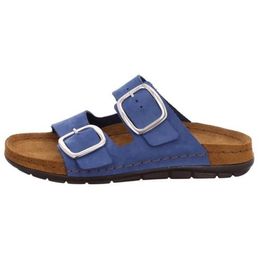 Pantolette Rohde "Rodigo", Damen, Gr. 36, blau (royalblau), Nubukleder, Schuhe Pantolette, Keilabsatz, Sommerschuh, Hausschuh mit komfortablem Softfu&szlig;bett