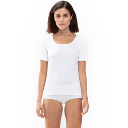 Kurzarmshirt Mey "Superfine Organic", Damen, Gr. 36, wei&szlig;, Single Jersey, Obermaterial: 92% Baumwolle, 8% Elasthan, schmal h&uuml;ftbedeckend, tiefer Rundhals, Shirts, Rundhals, schmale Passform, Halbarm